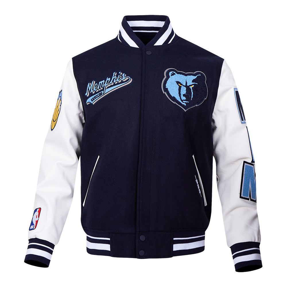 NBA MEMPHIS GRIZZLIES SCRIPT TAIL MEN'S RIB WOOL VARSITY JACKET (MIDNI ...