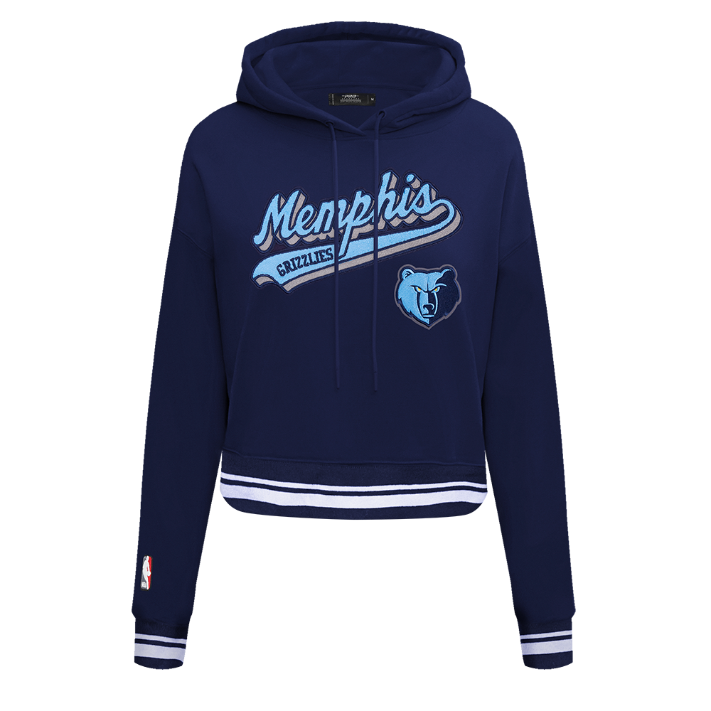 NBA MEMPHIS GRIZZLIES SCRIPT TAIL WOMEN'S RIB FLEECE CROPPED PULLOVER ...
