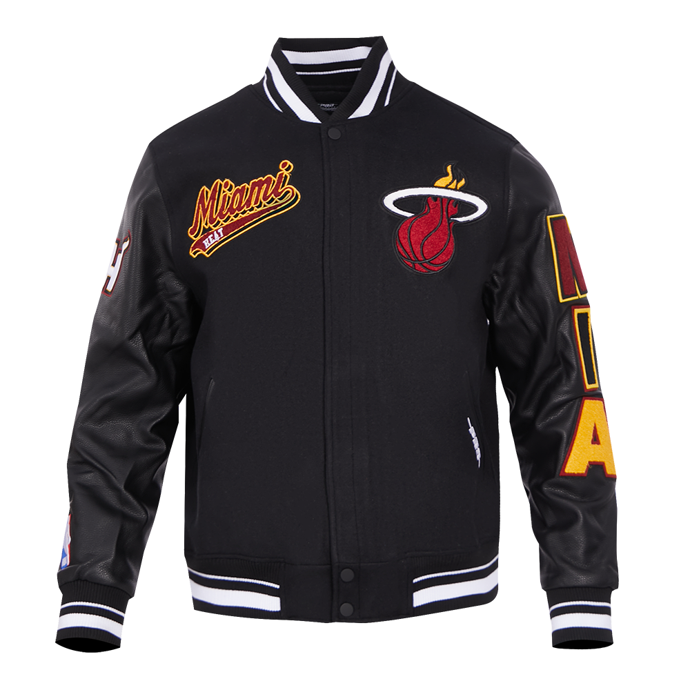 NBA MIAMI HEAT SCRIPT TAIL MEN'S RIB WOOL VARSITY (BLACK) – Pro Standard