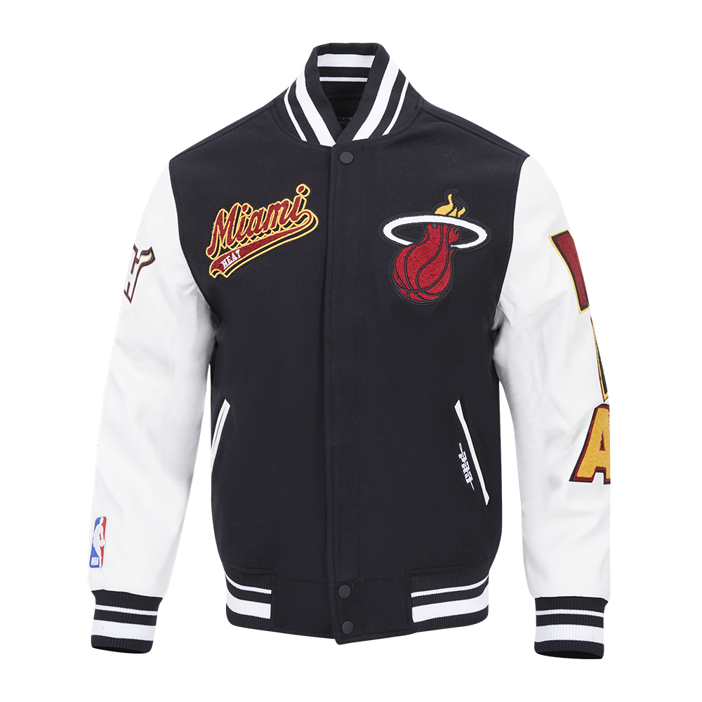 NBA MIAMI HEAT SCRIPT TAIL MEN'S RIB WOOL VARSITY (BLACK/WHITE) – Pro ...