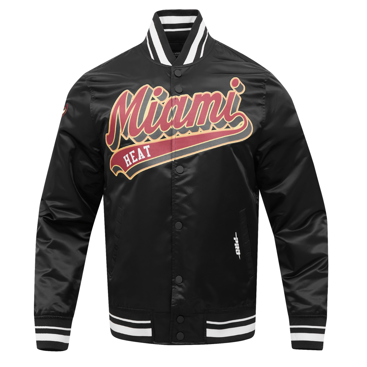 NBA MIAMI HEAT SCRIPT TAIL MEN'S SATIN JACKET (BLACK) – Pro Standard