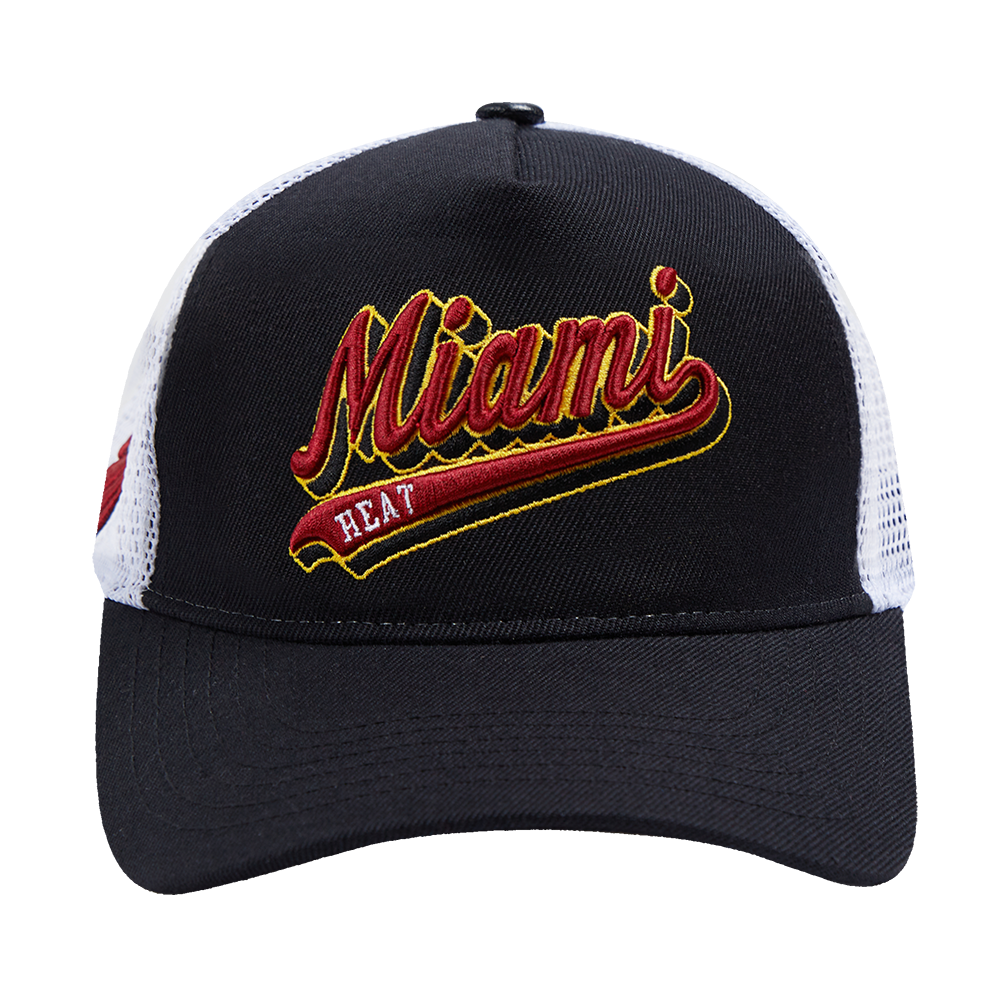 NBA MIAMI HEAT SCRIPT TAIL TRUCKER HAT (BLACK) – Pro Standard