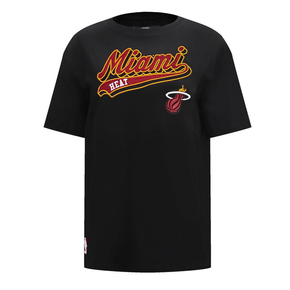 NBA MIAMI HEAT SCRIPT TAIL WOMEN'S BOYFRIEND TEE (BLACK) – Pro Standard