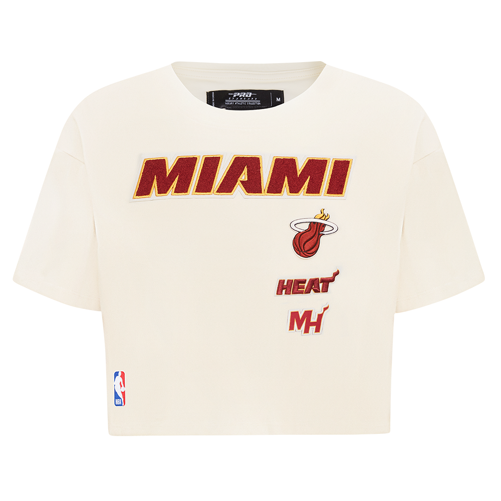 NBA MIAMI HEAT RETRO CLASSIC WOMEN'S BOXY TEE (EGGSHELL) – Pro Standard