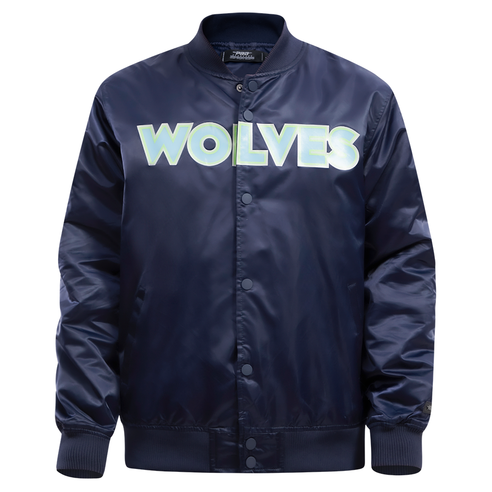 NBA MINNESOTA TIMBERWOLVES BIG LOGO MEN'S SATIN JACKET (MIDNIGHT NAVY ...