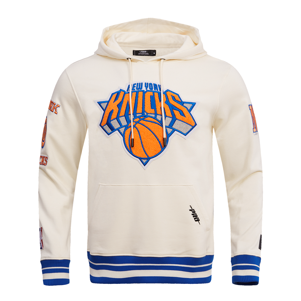NBA NEW YORK KNICKS RETRO CLASSIC MEN'S PULLOVER HOODIE (EGGSHELL/ ROY ...