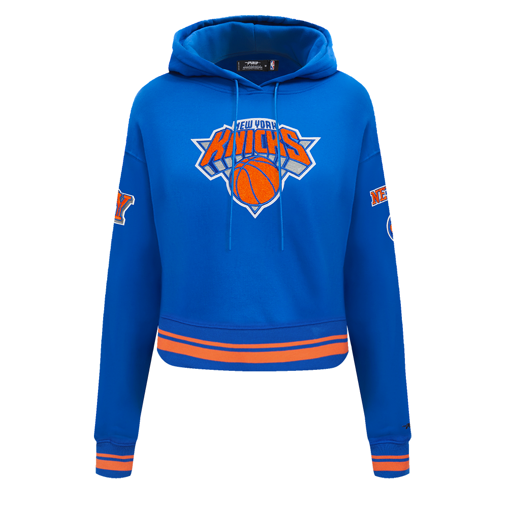 NBA NEW YORK KNICKS RETRO CLASSIC WOMEN'S RIB CROPPED PULLOVER HOODIE ...