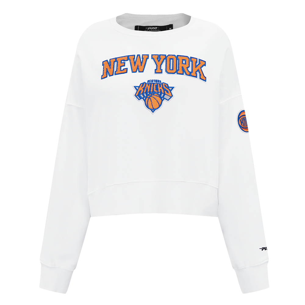 NBA NEW YORK KNICKS CLASSIC WOMEN'S FLEECE CREWNECK (WHITE) – Pro Standard