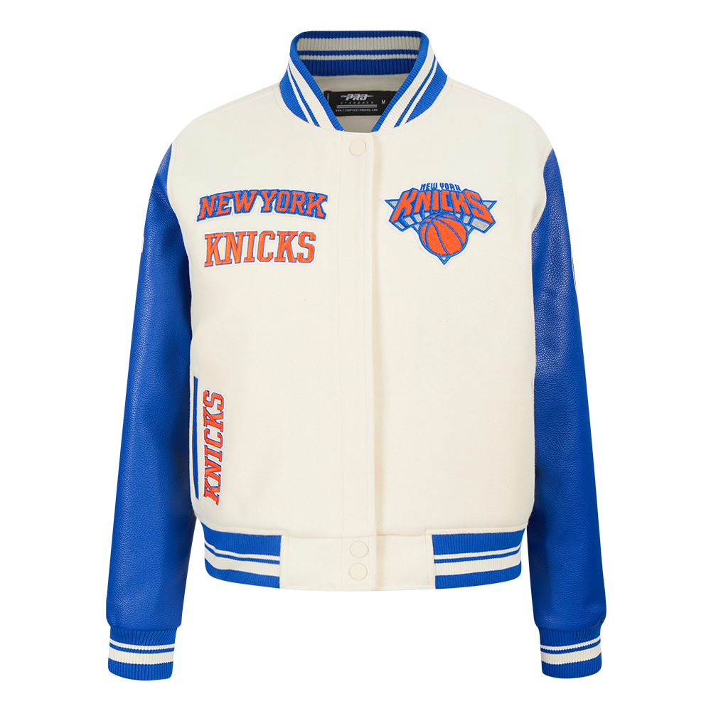 NBA NEW YORK KNICKS RETRO CLASSIC WOMEN'S RIB WOOL VARSITY JACKET (EGG ...