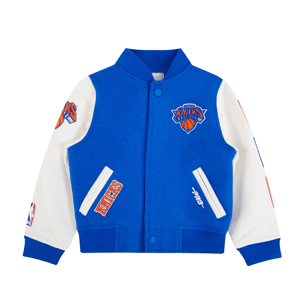 NBA NEW YORK KNICKS CLASSIC TODDLER BOYS WOOL VARSITY JACKET (ROYAL BL ...