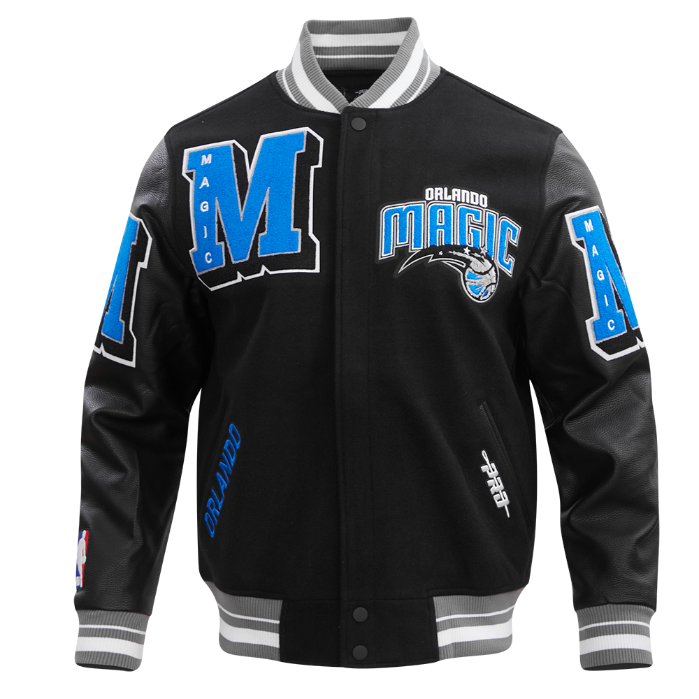 NBA ORLANDO MAGIC MASHUP MEN'S RIB WOOL VARSITY JACKET (BLACK/GRAY ...