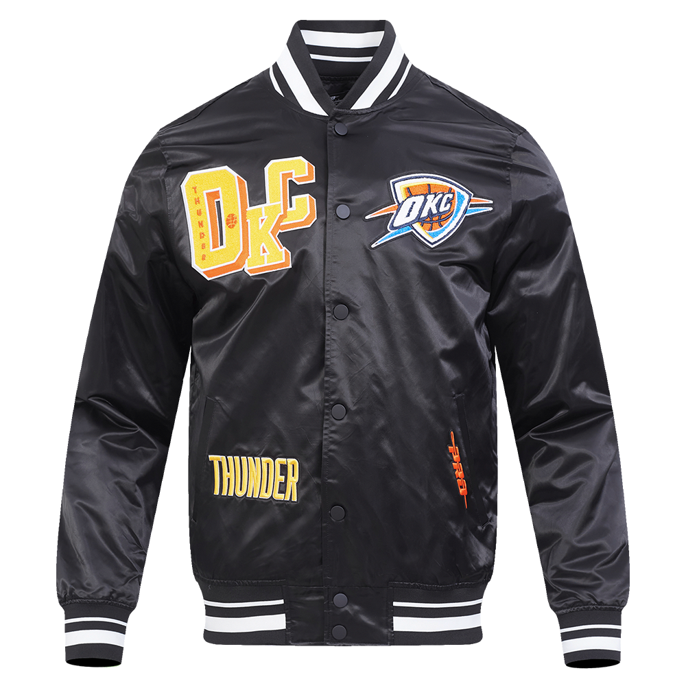 NBA OKLAHOMA CITY THUNDER BEST OF MEN'S RIB SATIN JACKET (BLACK) – Pro ...