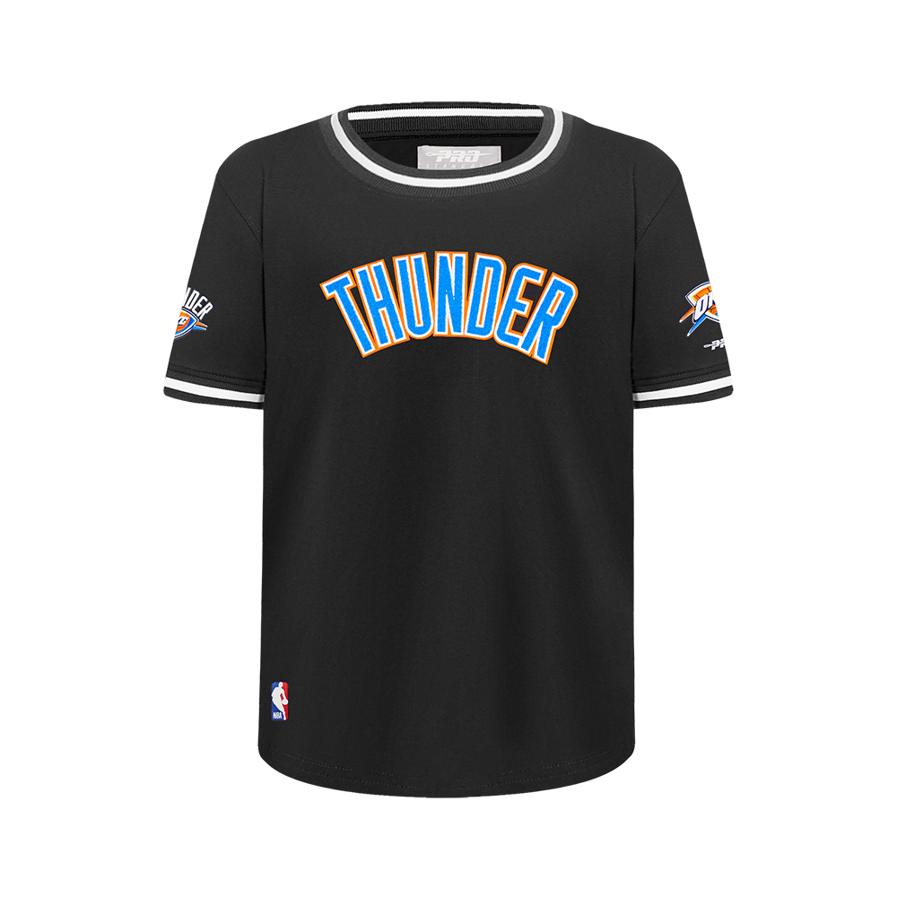NBA OKLAHOMA CITY THUNDER CLASSIC BIG BOYS SHORT SLEEVE STRIPED RIB TE ...