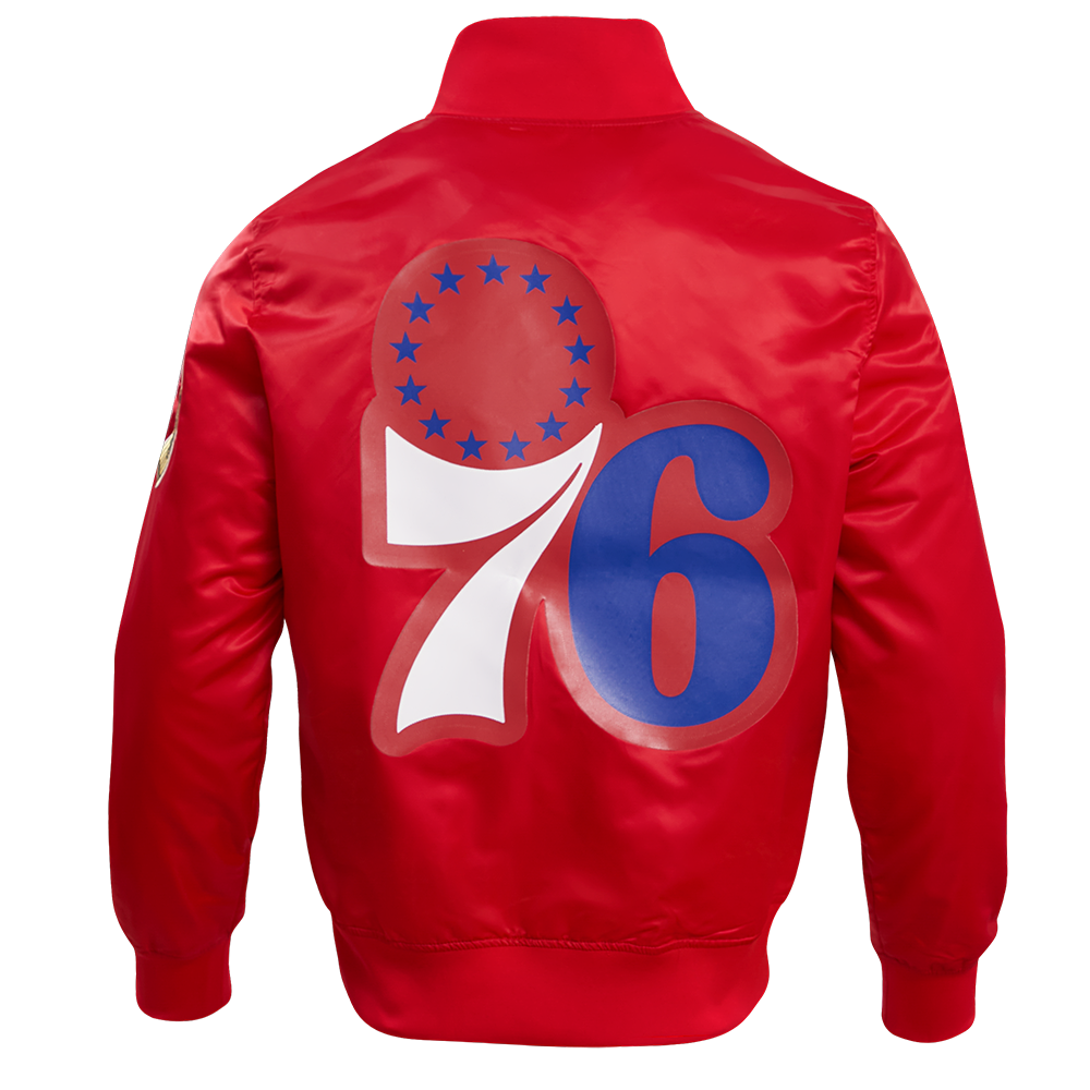 NBA PHILADELPHIA 76ERS BIG LOGO MEN'S SATIN JACKET (RED) – Pro Standard
