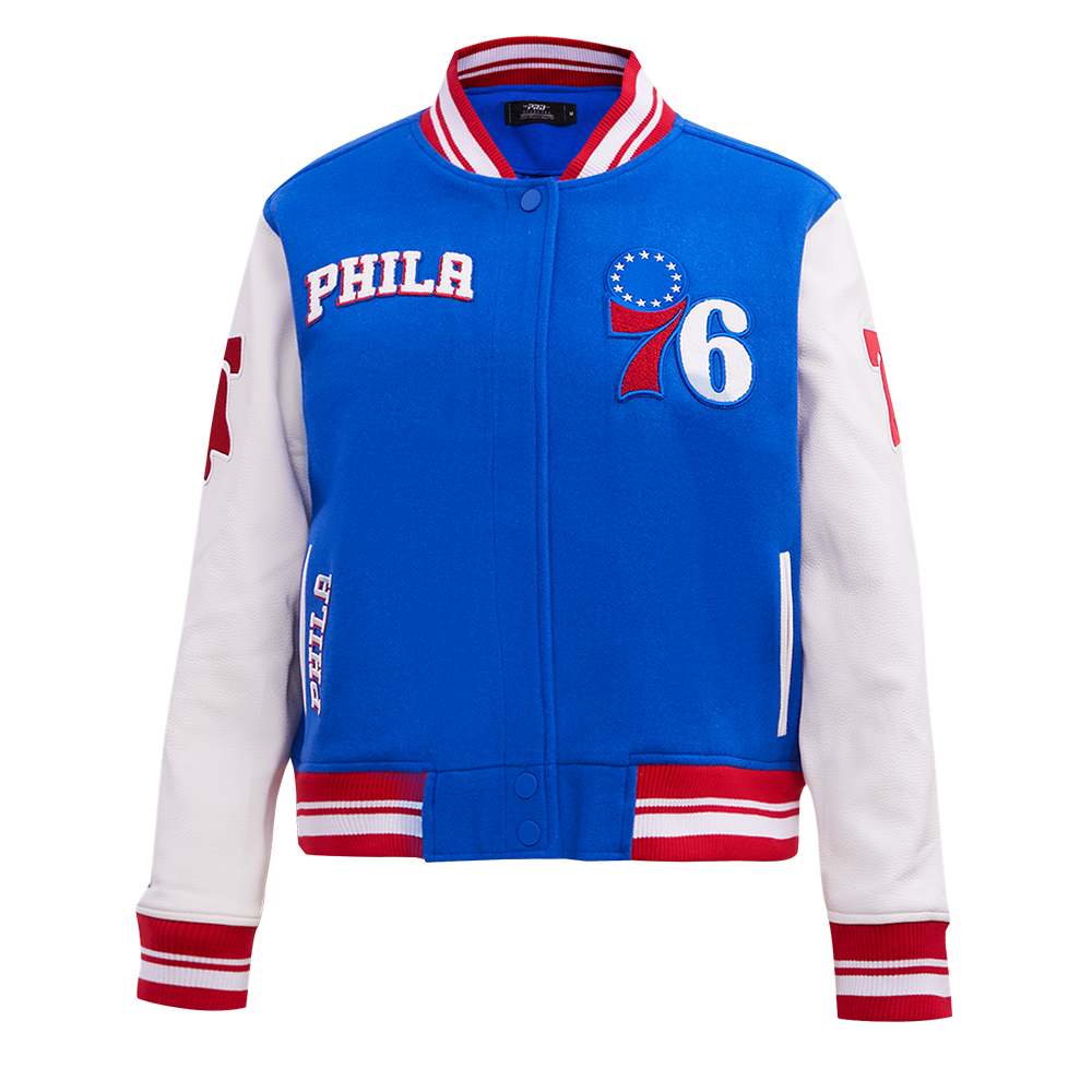 NBA PHILADELPHIA 76ERS RETRO CLASSIC WOMEN'S RIB WOOL VARSITY JACKET ...