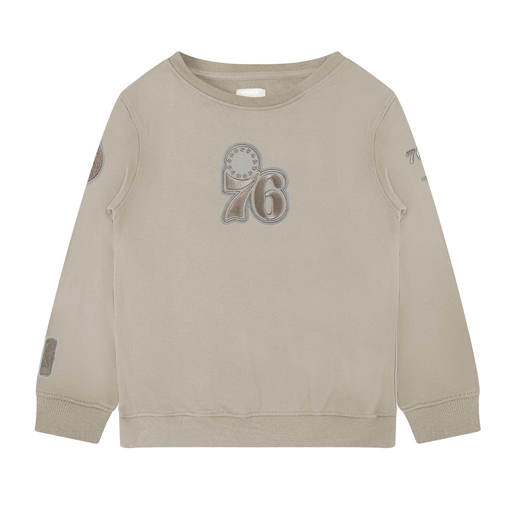 NBA PHILADELPHIA 76ERS NEUTRAL LITTLE BOYS FLEECE CREWNECK (TAUPE ...