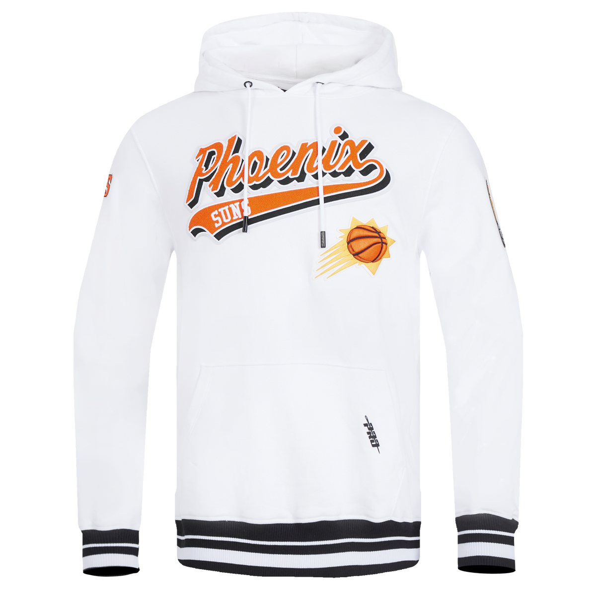NBA PHOENIX SUNS SCRIPT TAIL MEN'S RIB FLEECE PULLOVER HOODIE (WHITE/B ...