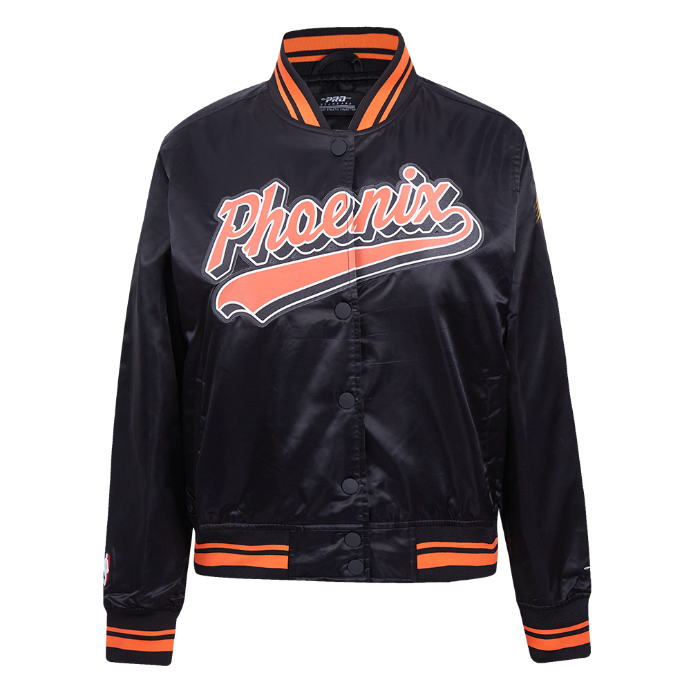 NBA PHOENIX SUNS SCRIPT TAIL WOMEN'S SATIN JACKET (BLACK/ORANGE) – Pro ...