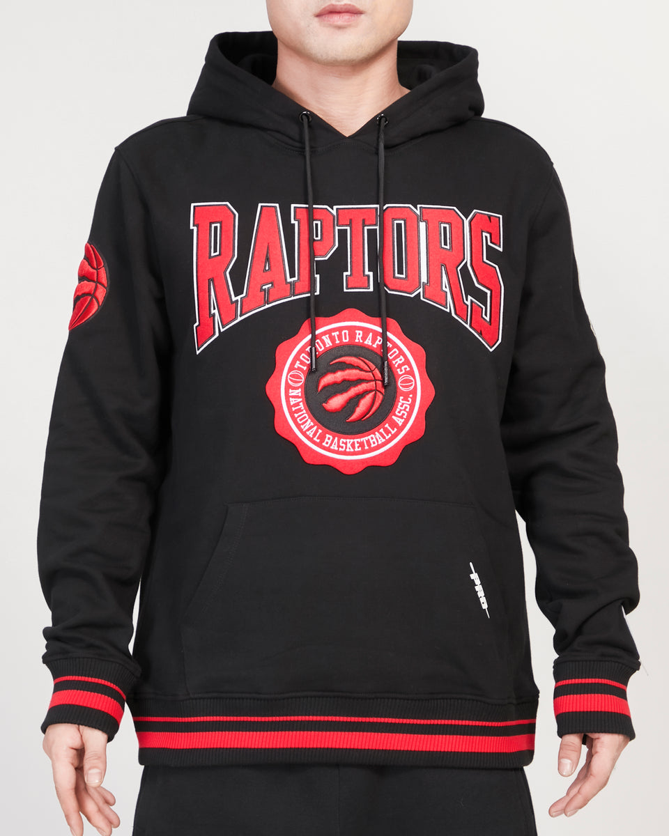 NBA TORONTO RAPTORS CREST EMBLEM RIB FLC PO HOODIE (BLACK/RED/BLACK ...
