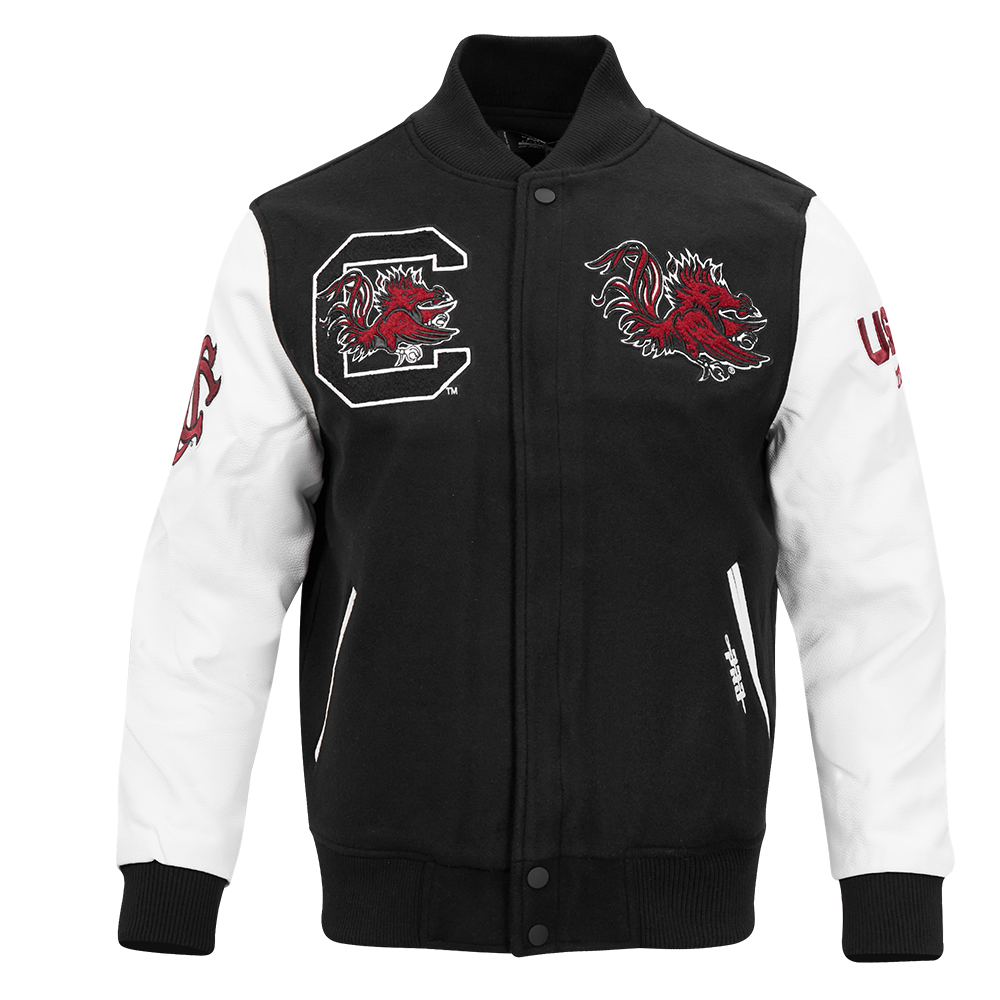 UNIVERSITY OF SOUTH CAROLINA CLASSIC RIB WOOL MEN'S VARSITY JACK (BLAC ...