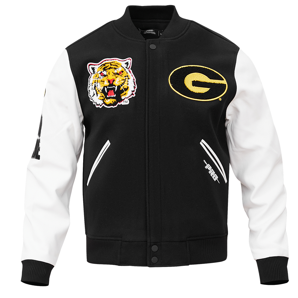 GRAMBLING STATE UNIVERSITY CLASSIC WOOL VARSITY JACKET (BLACK/WHITE ...