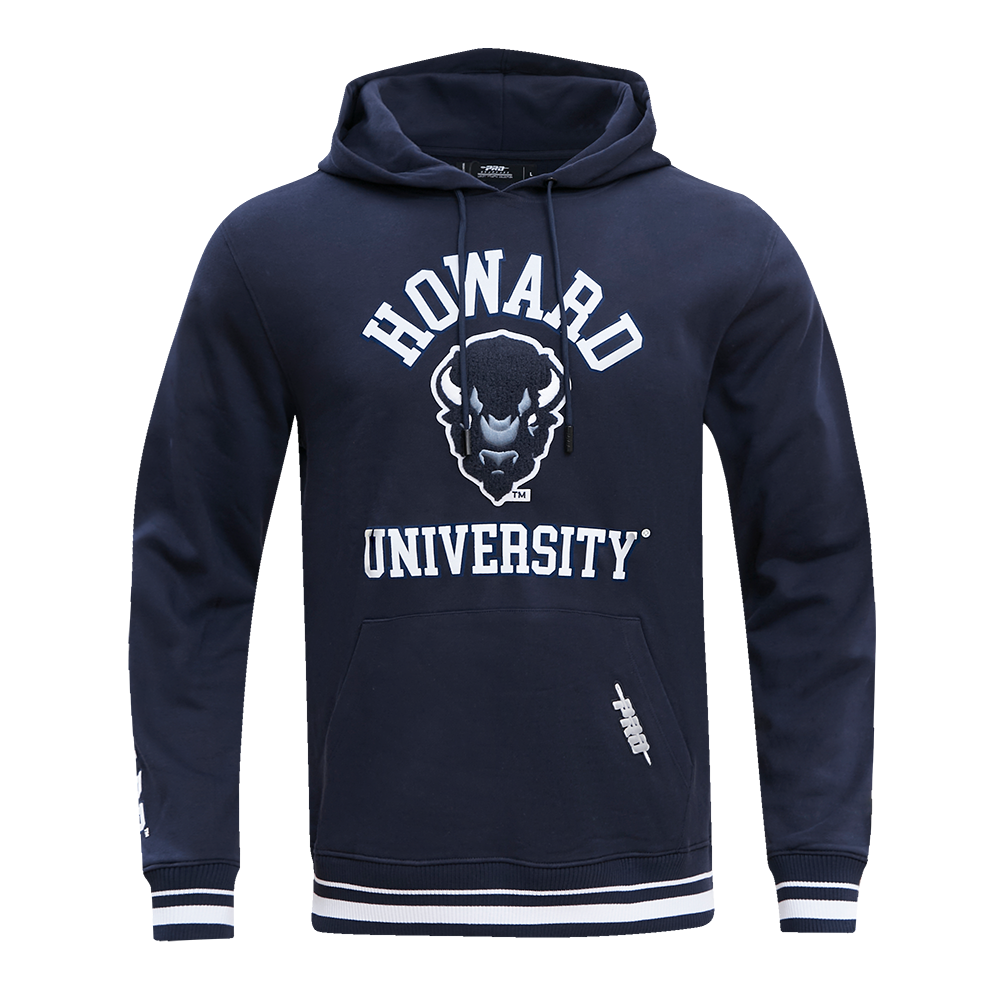 HOWARD UNIVERSITY CLASSIC MEN'S STACKED LOGO PULLOVER HOODIE (MIDNIGHT ...