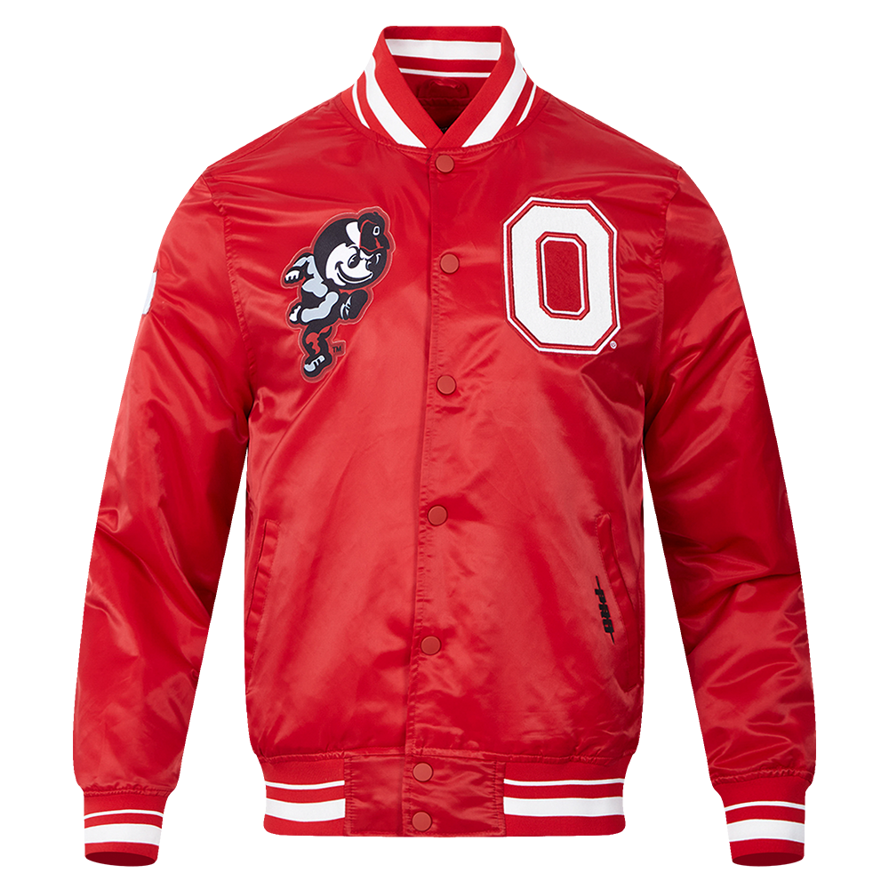 OHIO STATE UNIVERSITY CLASSIC MEN'S RIB SATIN JACKET (RED) – Pro Standard