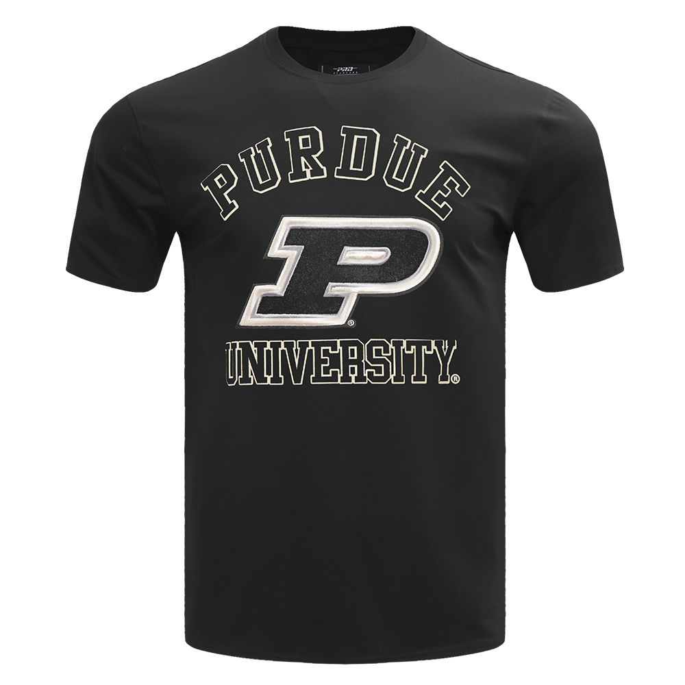 PURDUE UNIVERSITY CLASSIC MEN'S STACKED LOGO TEE (BLACK) – Pro Standard