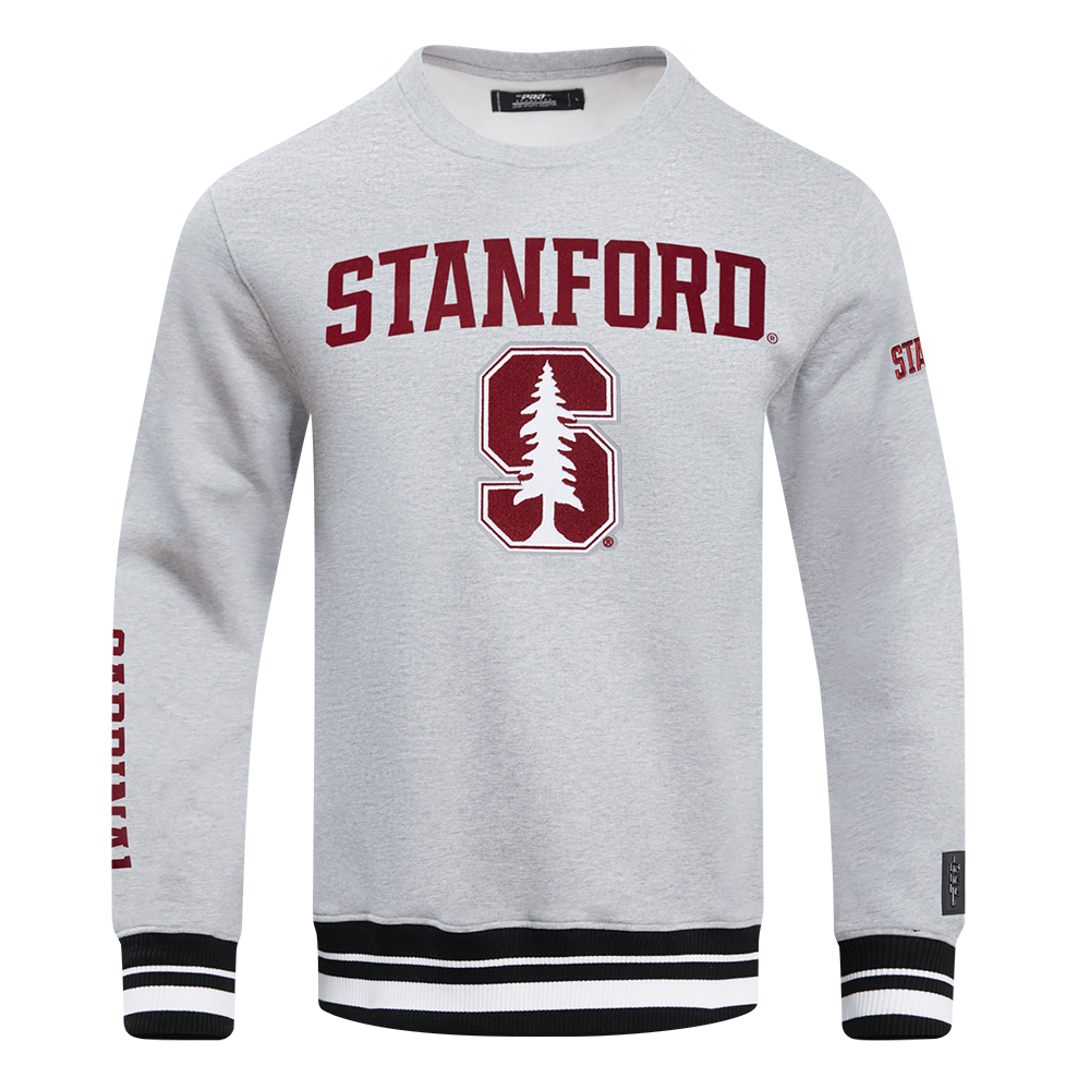 STANFORD UNIVERSITY CLASSIC STACKED LOGO FLEECE CREWNECK (HEATHER GRAY ...