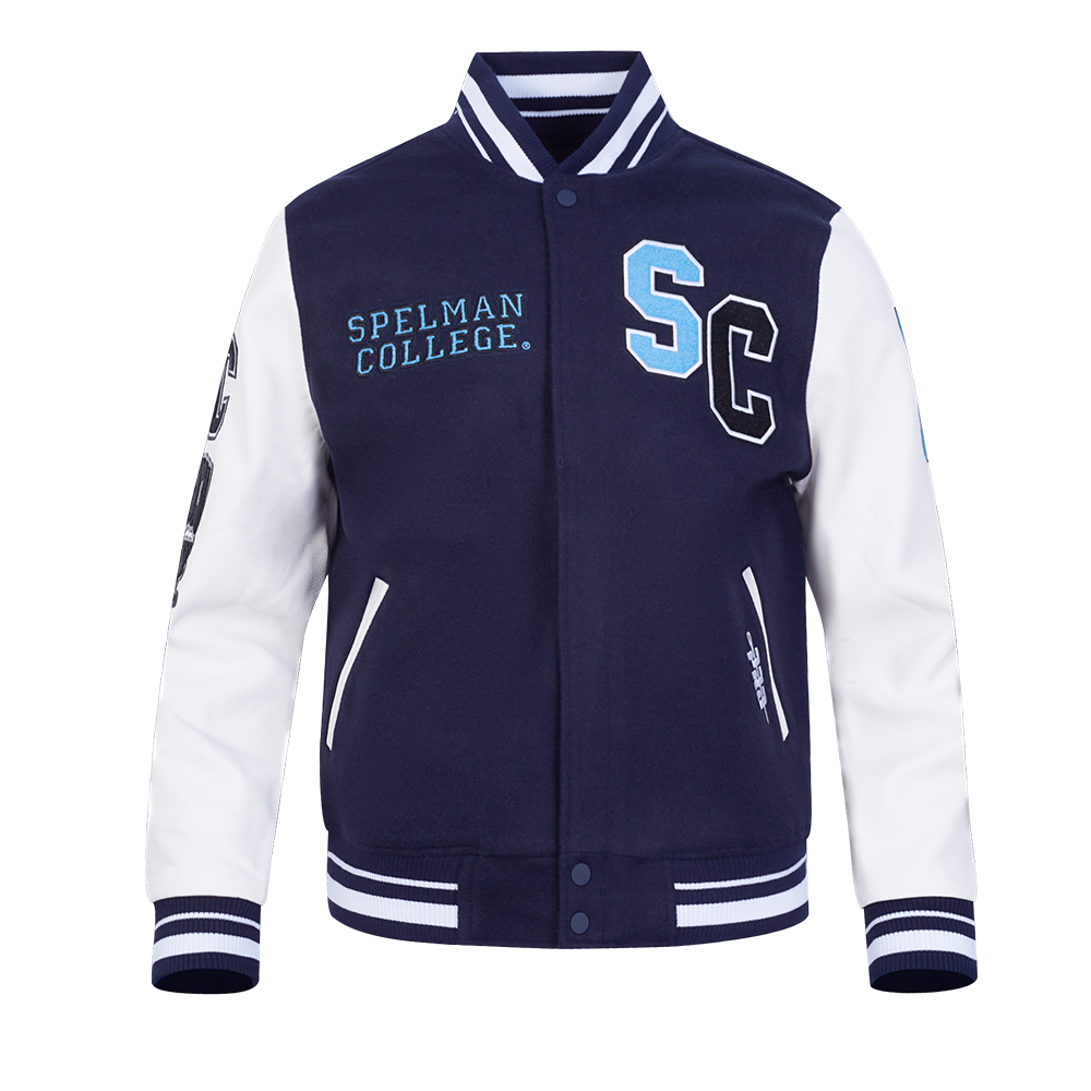 SPELMAN COLLEGE CLASSIC RIB VARSITY JACKET (MIDNIGHT NAVY/WHITE) – Pro ...