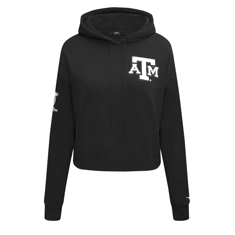 COLLEGE TEXAS A&M UNIVERSITY CLASSIC WOMEN'S CROPPED FLC PO HOODIE (BL ...
