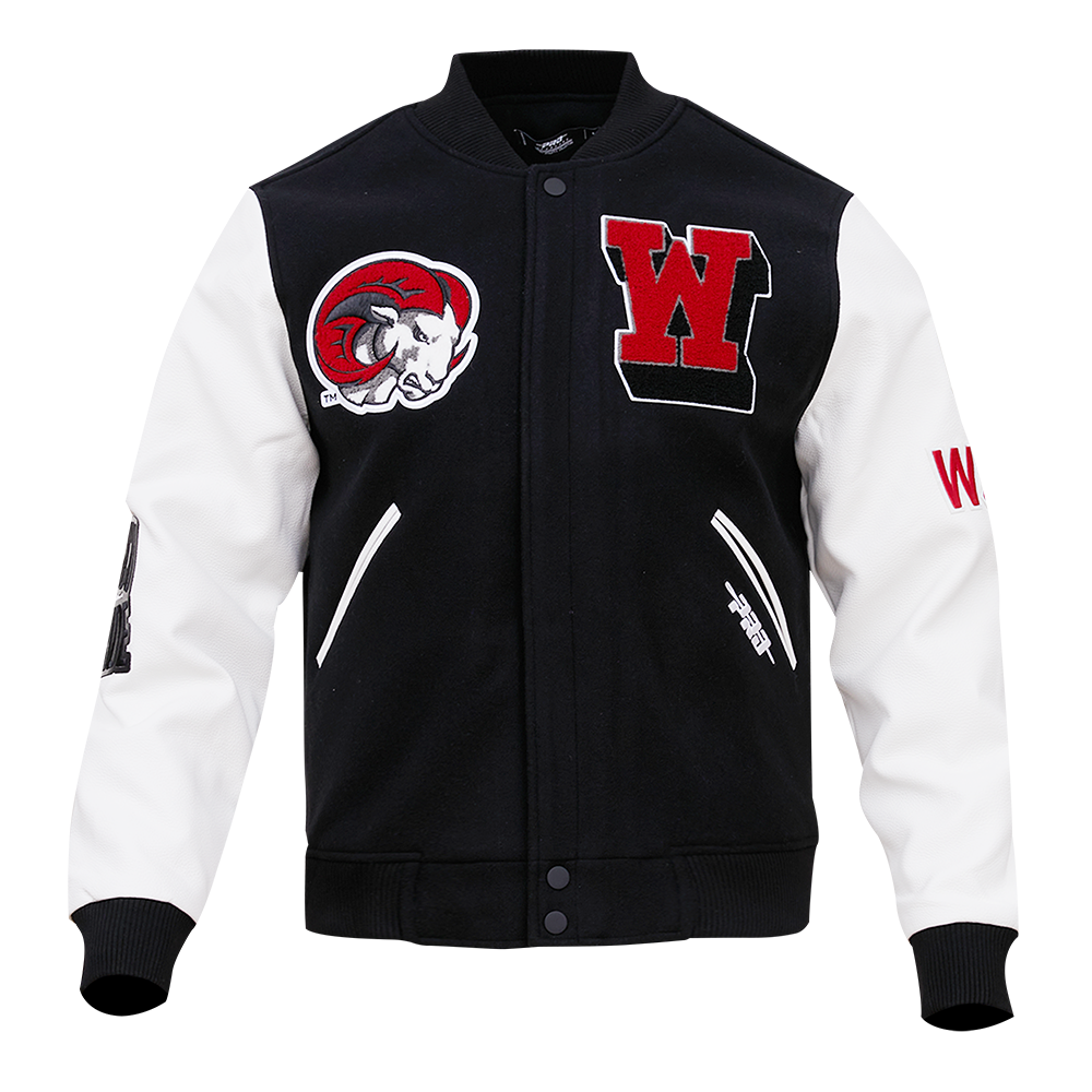 WINSTON SALEM STATE UNIVERSITY CLASSIC WOOL VARSITY JACKET (BLACK/WHIT ...