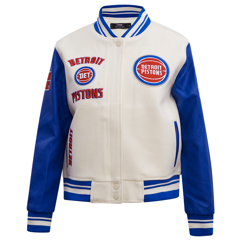 NBA DETROIT PISTONS RETRO CLASSIC WOMEN'S RIB WOOL VARSITY JACKET (EGG ...