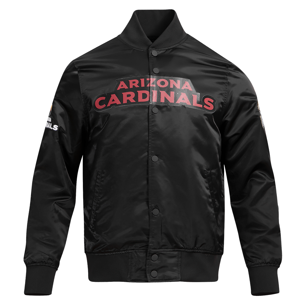 NFL ARIZONA CARDNIALS TEAM BIG LOGO MEN'S SATIN JACKET (BLACK) – Pro ...
