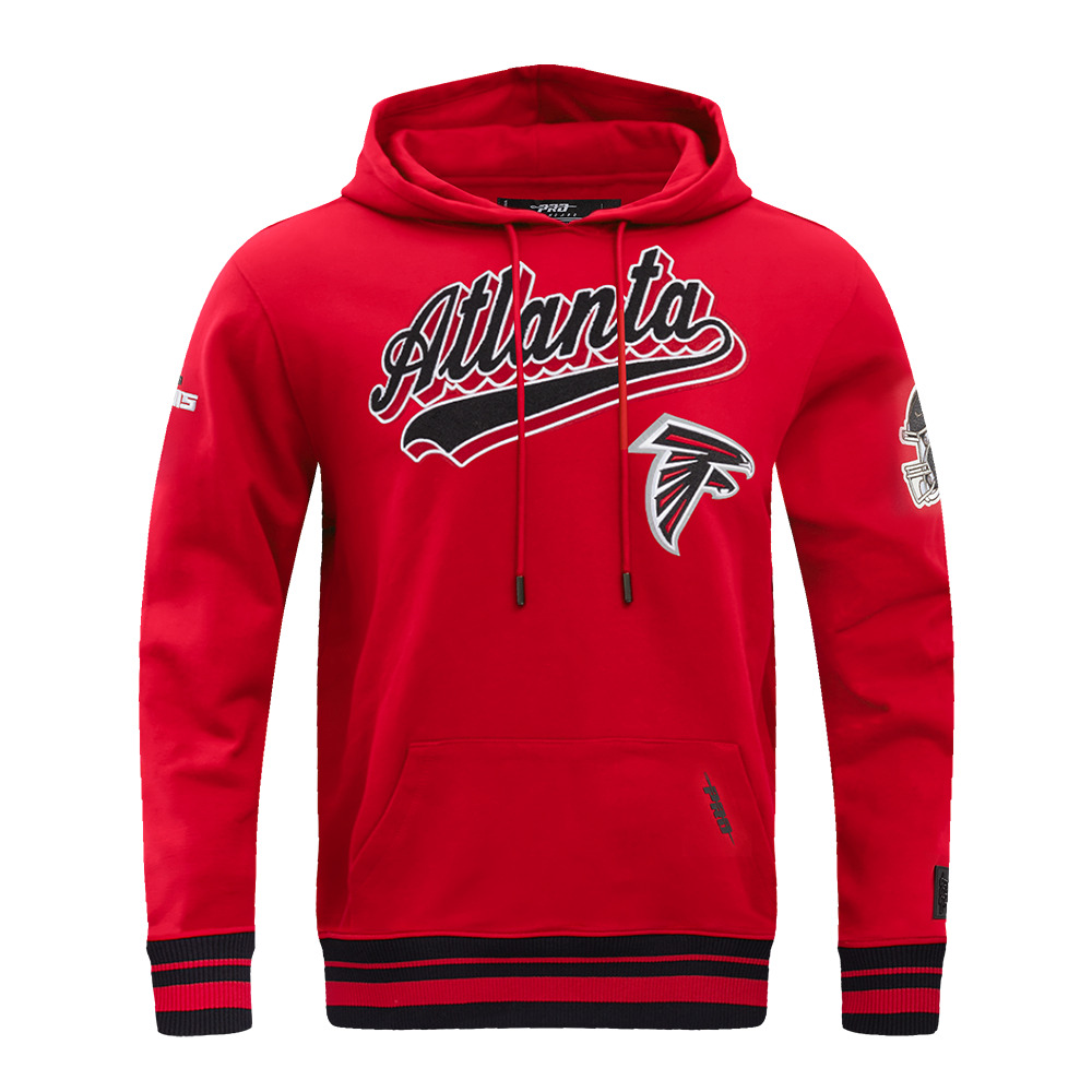 NFL ATLANTA FALCONS SCRIPT TAIL MEN'S RIB FLC PO HOODIE (RED/BLACK ...