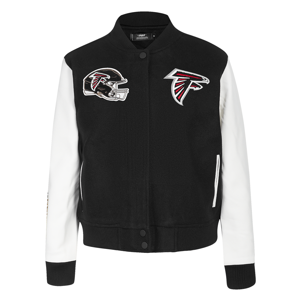 NFL ATLANTA FALCONS CLASSIC WOMEN'S WOOL VARSITY JACKET (BLACK/WHITE ...