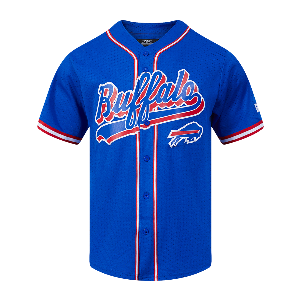 NFL BUFFALO BILLS SCRIPT TAIL MEN'S MESH BUTTON DOWN SHIRT (ROYAL BLUE ...
