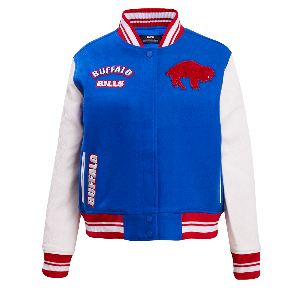 NFL BUFFALO BILLS RETRO CLASSIC WOMEN'S RIB WOOL VARSITY JACKET (ROYAL ...