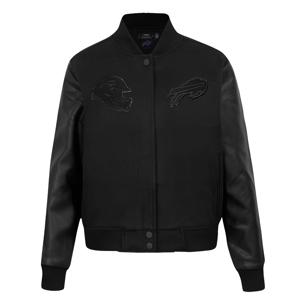 NFL BUFFALO BILLS TRIPLE BLACK WOMEN'S WOOL VARSITY JACKET (TRIPLE BLA ...