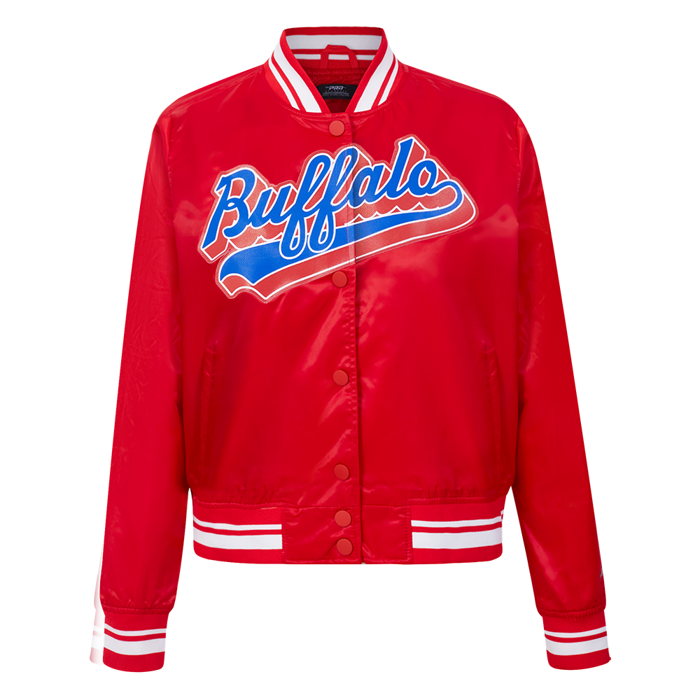 NFL BUFFALO BILLS SCRIPT TAIL WOMEN'S RIB SATIN JACKET (RED) – Pro Standard