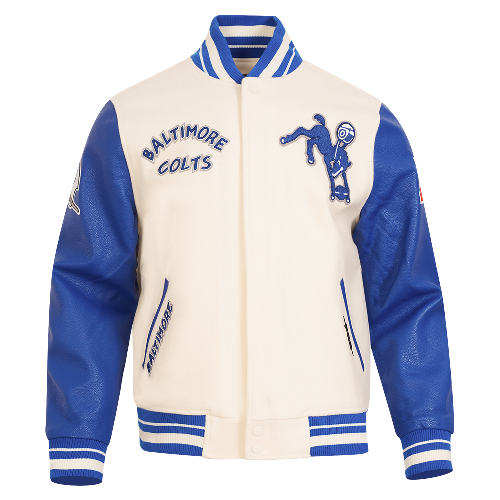 NFL BALTIMORE COLTS RETRO CLASSIC MEN'S RIB WOOL VARSITY JACKET (EGGSH ...