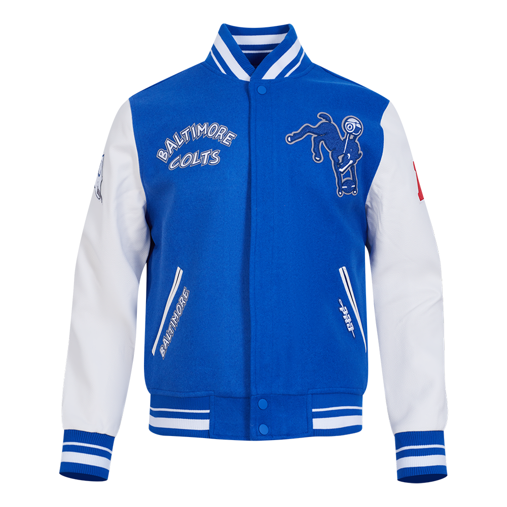 NFL BALTIMORE COLTS RETRO CLASSIC MEN'S RIB WOOL VARSITY JACKET (ROYAL ...