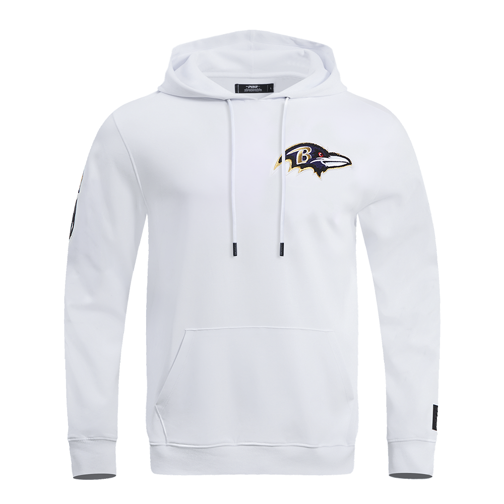 NFL BALTIMORE RAVENS CLASSIC CHENILLE DOUBLE KNIT PULLOVER HOODIE (WHI ...