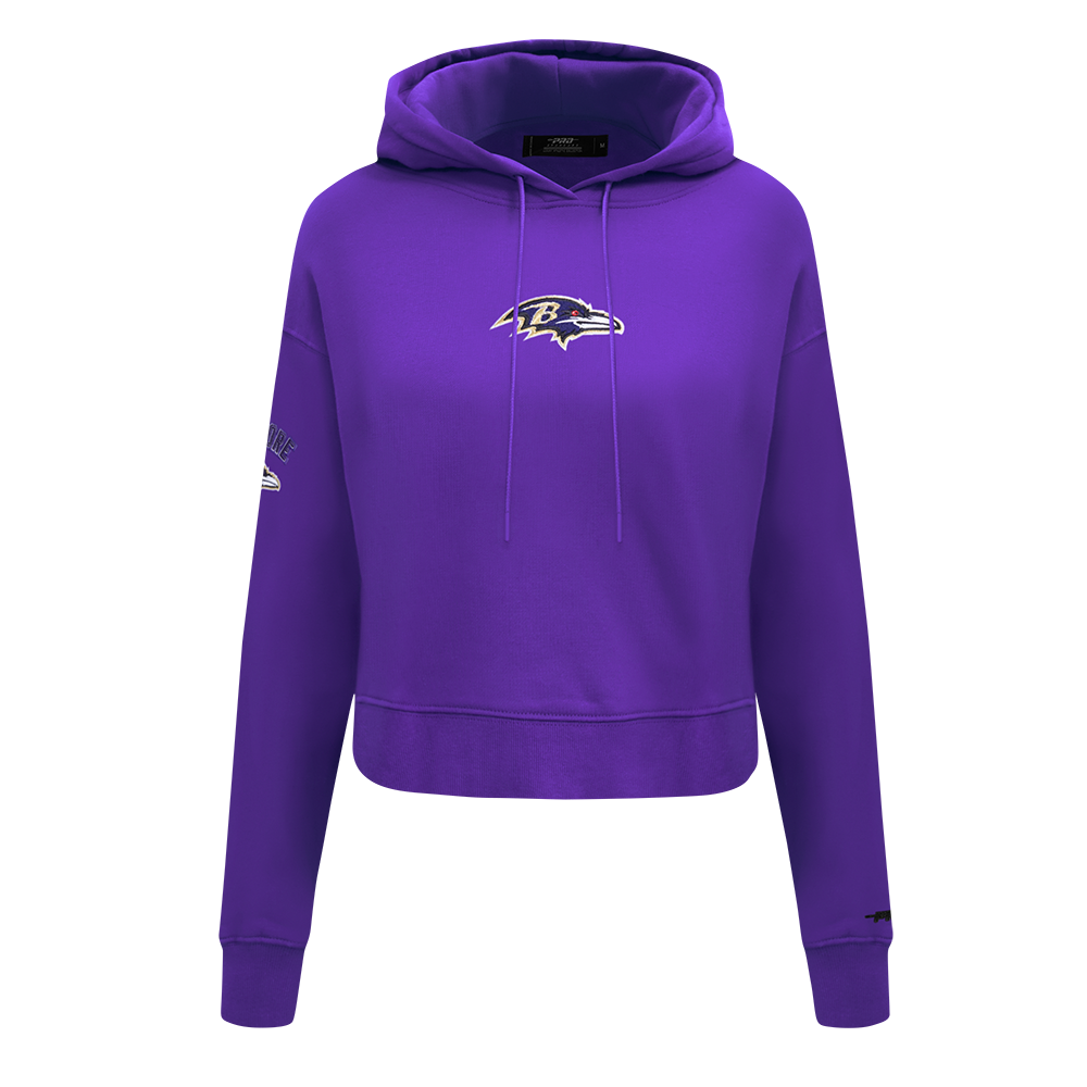 NFL BALTIMORE RAVENS CLASSIC WOMEN'S FLC CROPPED PO HOODIE (PURPLE ...
