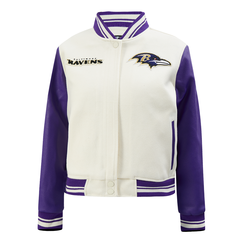 NFL BALTIMORE RAVENS RETRO CLASSIC WOMEN'S RIB WOOL VARSITY JACKET (EG ...