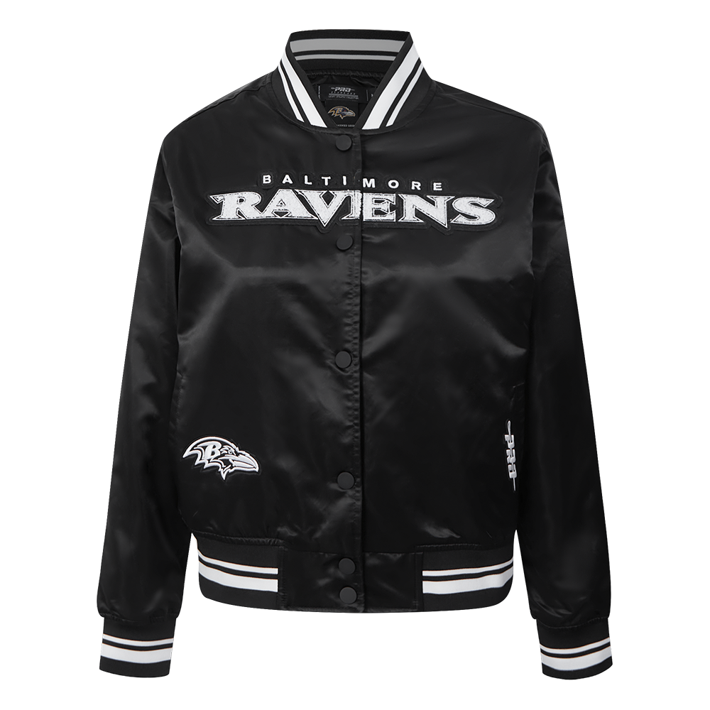 NFL BALTIMORE RAVENS PEARLS WOMEN'S RIB SATIN JACKET (BLACK) – Pro Standard