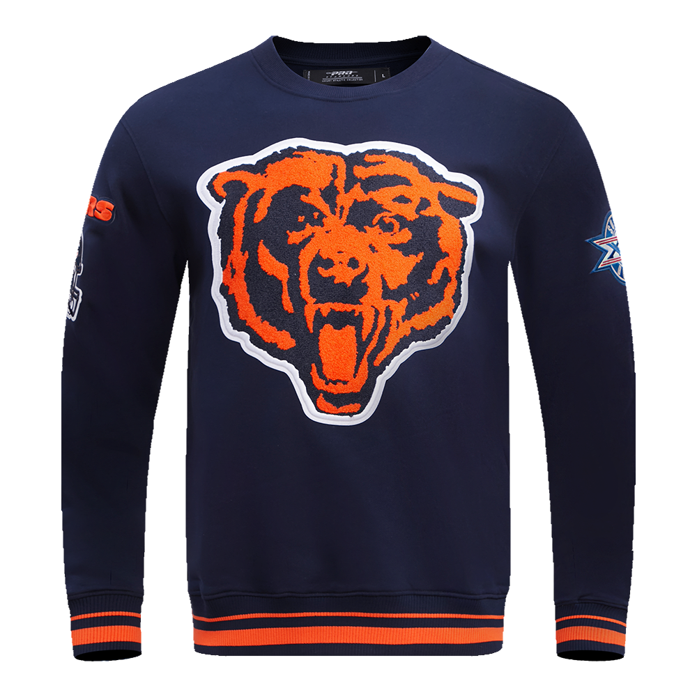 NFL CHICAGO BEARS MASHUP MEN'S RIB CREWNECK (MIDNIGHT NAVY/ORANGE/MIDN ...