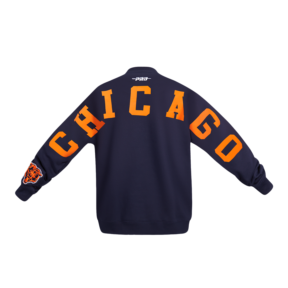 NFL CHICAGO BEARS WINGSPAN MEN'S DROP SHOULDER FLEECE CREWNECK (MIDNIG ...