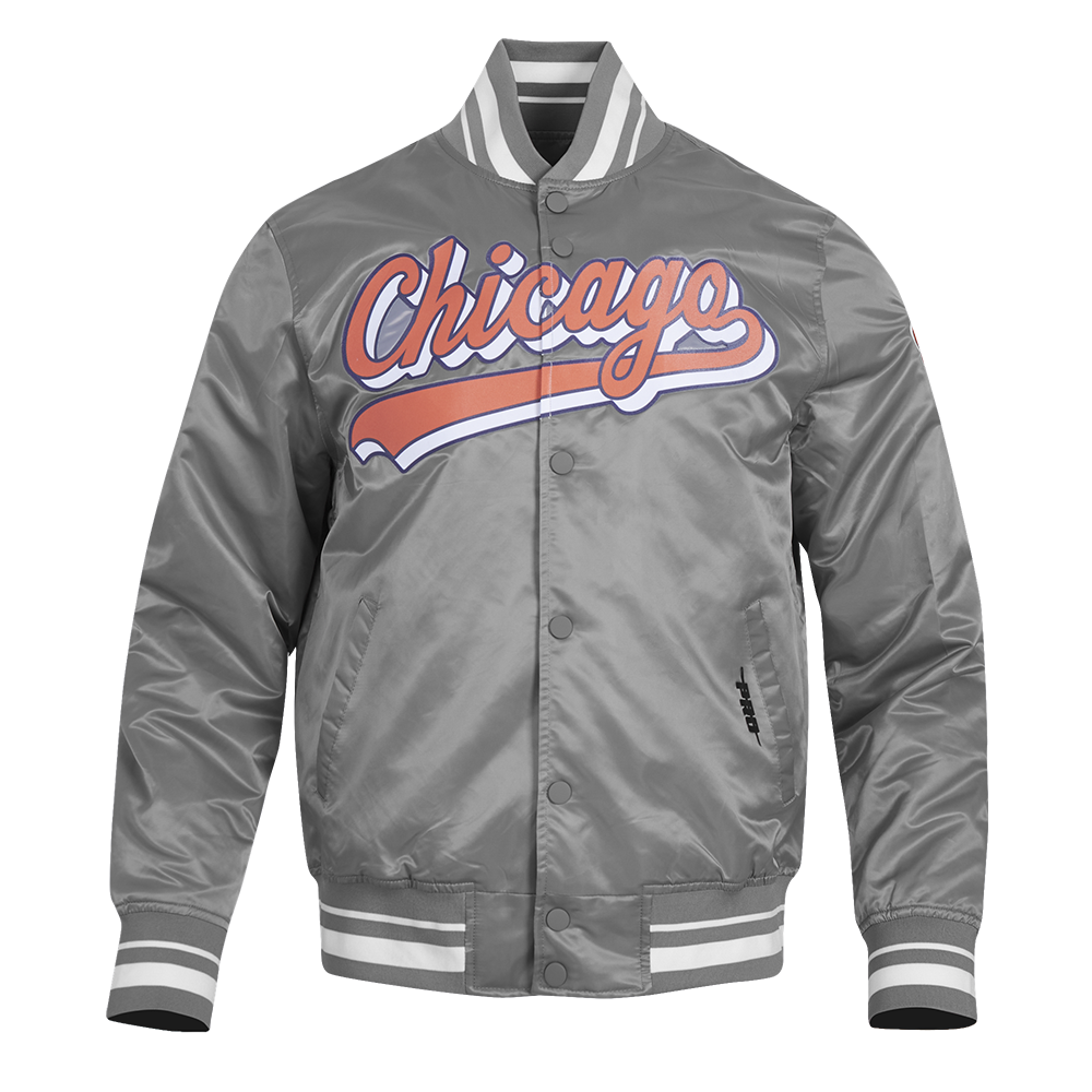 Pro Standard NFL Chicago Bears Script Tail Satin Jacket - Men's