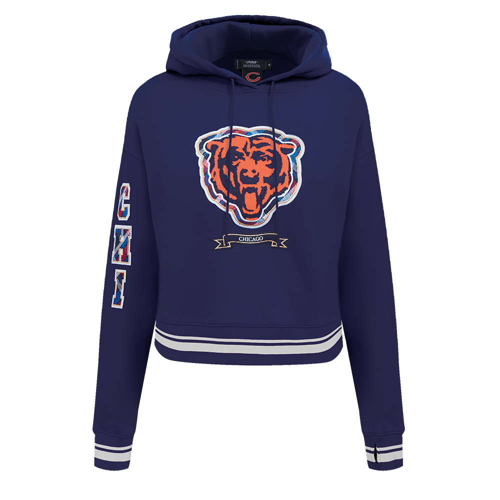 NFL CHICAGO BEARS PRO PREP RIB FLC WOMEN'S CROPPED PO HOODIE (MIDNIGHT ...